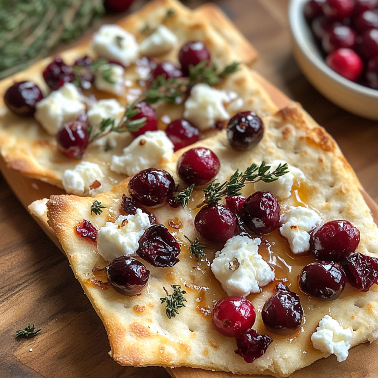 Roasted Cranberry and Goat Cheese Flatbread – Tasty Teresa