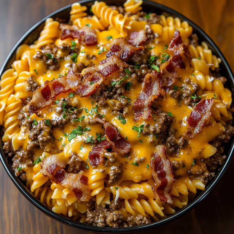Loaded Bacon Cheeseburger Pasta – Tasty Teresa